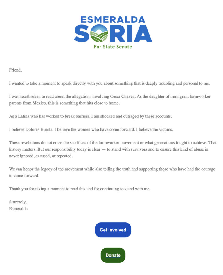 Soria Fundraising Email Tied To Chavez Controversy Draws Criticism - GV ...
